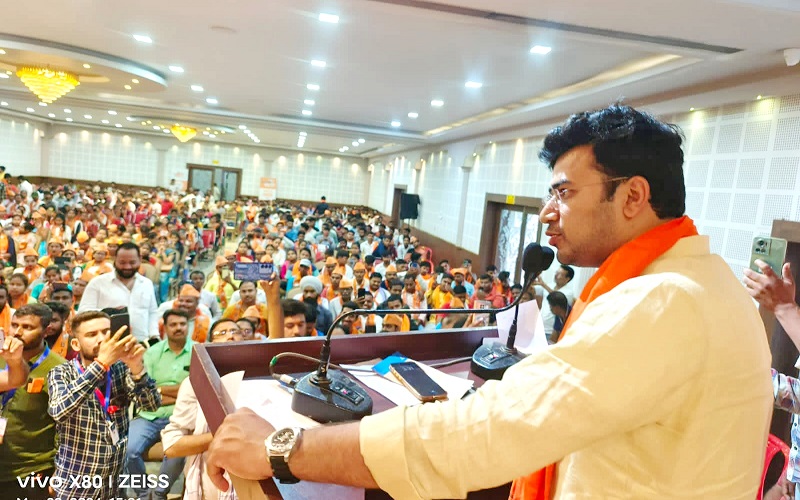 BJYM National President Tejasvi Surya visits Jamshedpur | The Avenue Mail